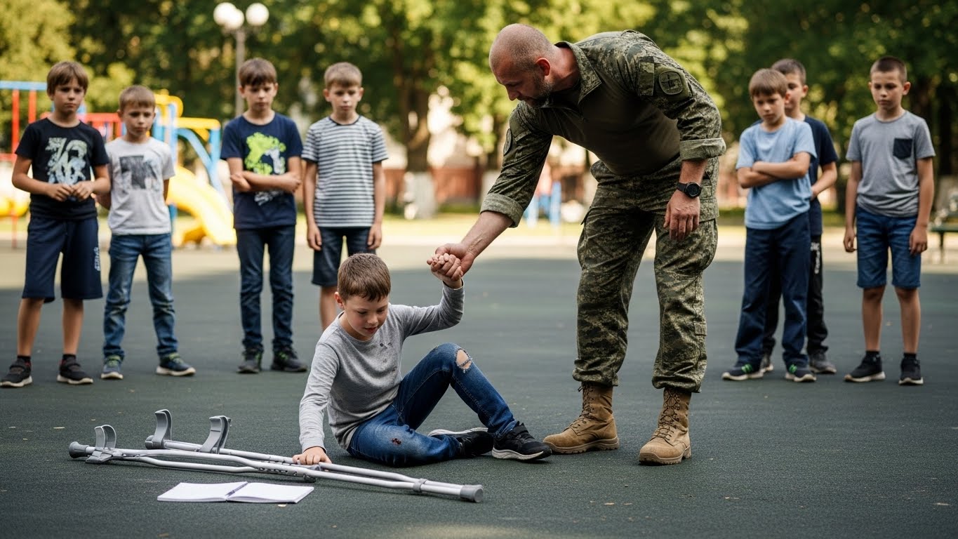 They Mocked His Crutches, Not Knowing His Marine Father Was Watching ...